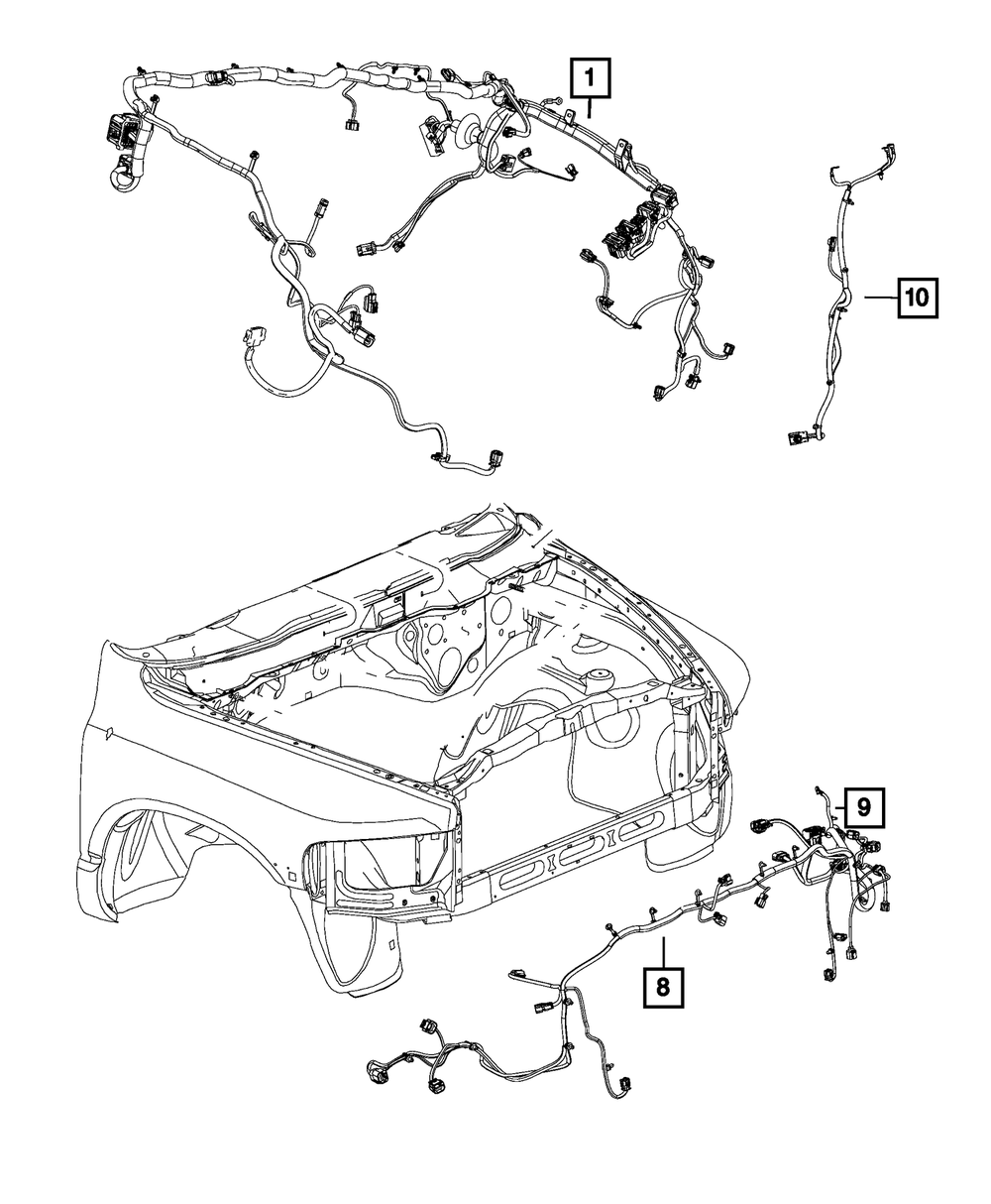 Front End Module Wiring for 2018 Ram 1500 | OEM Mopar 68360115AA ...