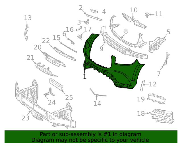 Genuine OEM Bumper Cover | 167-885-94-05-9999 | Fits Select 2020-2023 ...