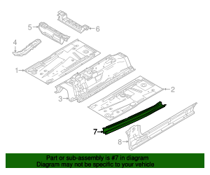 2013-2019 Mazda CX-5 Floor Side Rail Reinforcement KD53-54-660B ...