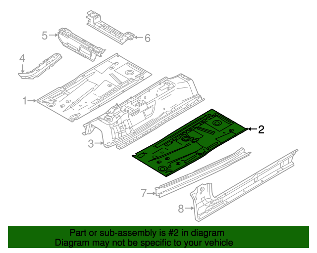 KD53-54-602B - Front Floor Pan - 2013-2016 Mazda CX-5 | Werner Mazda Parts