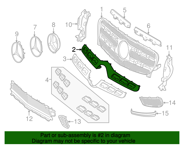 156-888-06-00-9040 - Upper Molding 2018-2020 Mercedes-Benz | Mercedes ...