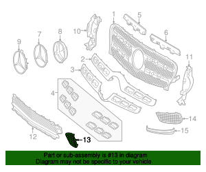 156-885-68-00 - Lower Grille 2018-2020 Mercedes-Benz | Mercedes-Benz ...