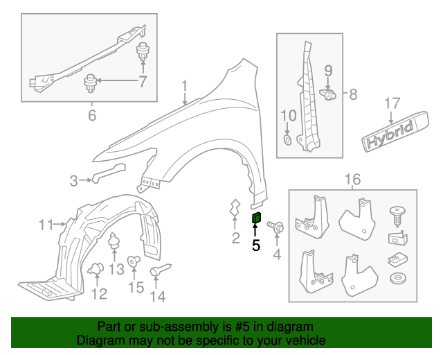 2014-2020 Acura RLX Stiffener Retainer Clip 90501-SJA-A01 | OEM Parts ...