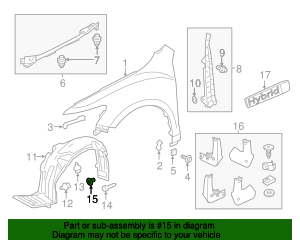 2004-2021 Acura Clip, Tapping Screw (5MM) 90682-SEA-003 | OEM Parts Online