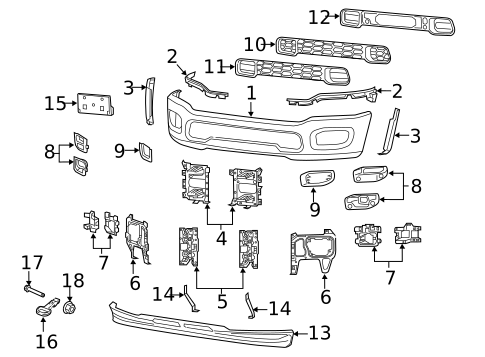 Bumper & Components - Front for 2022 Ram 2500 | Mopar Parts Canada