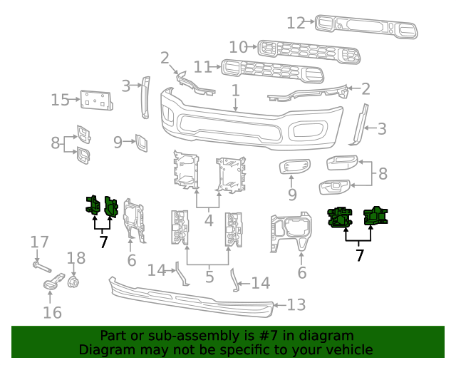 2019-2022 Ram Fog Lamp Bracket, Left 68457121AA | Mopar Estores