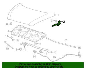 2013-2016 Chevrolet Passenger Side Hood Hinge with Pin and Nut 95962306 ...