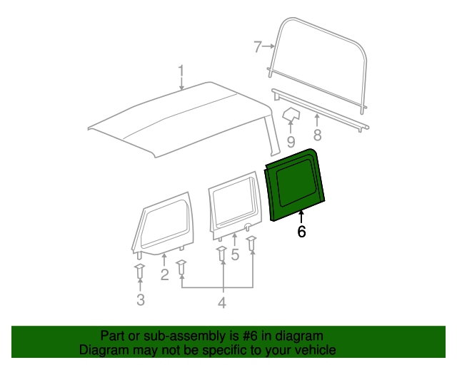 2007 Jeep Wrangler Quarter Glass - Driver's Side (LH) 5KD37ZJ8AA ...