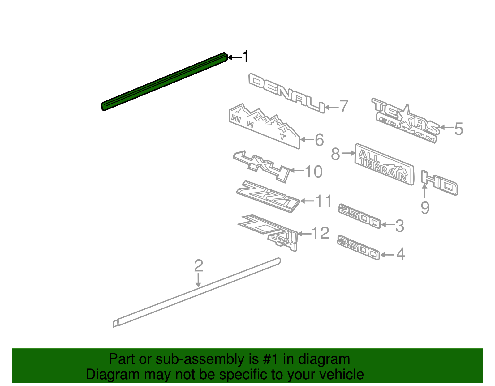 2014-2019 GM Black Front Passenger Side Door Window Belt Reveal Molding ...