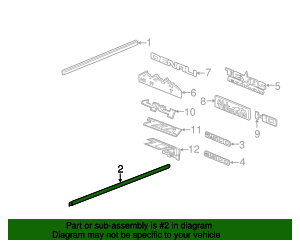 2014-2019 GM Outside Rear Door Molding in Chrome 22775449 GM ...