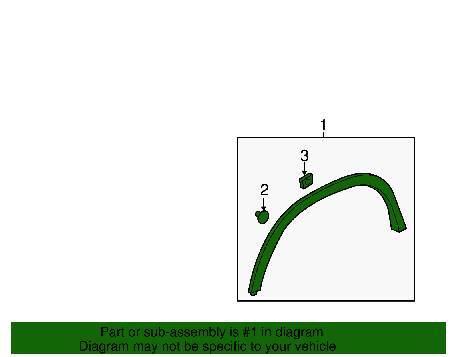 95275468 - Driver Side Front Fender Wheel Opening Molding 2013-2022 ...