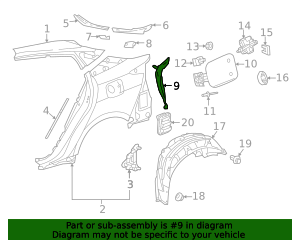 2016-2022 Toyota Tail Lamp Panel 61621-47050 | Toyota Parts Center