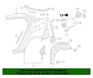 2010-2020 Toyota Fuel Door Bumper 90541-06070 | Toyota Parts Center