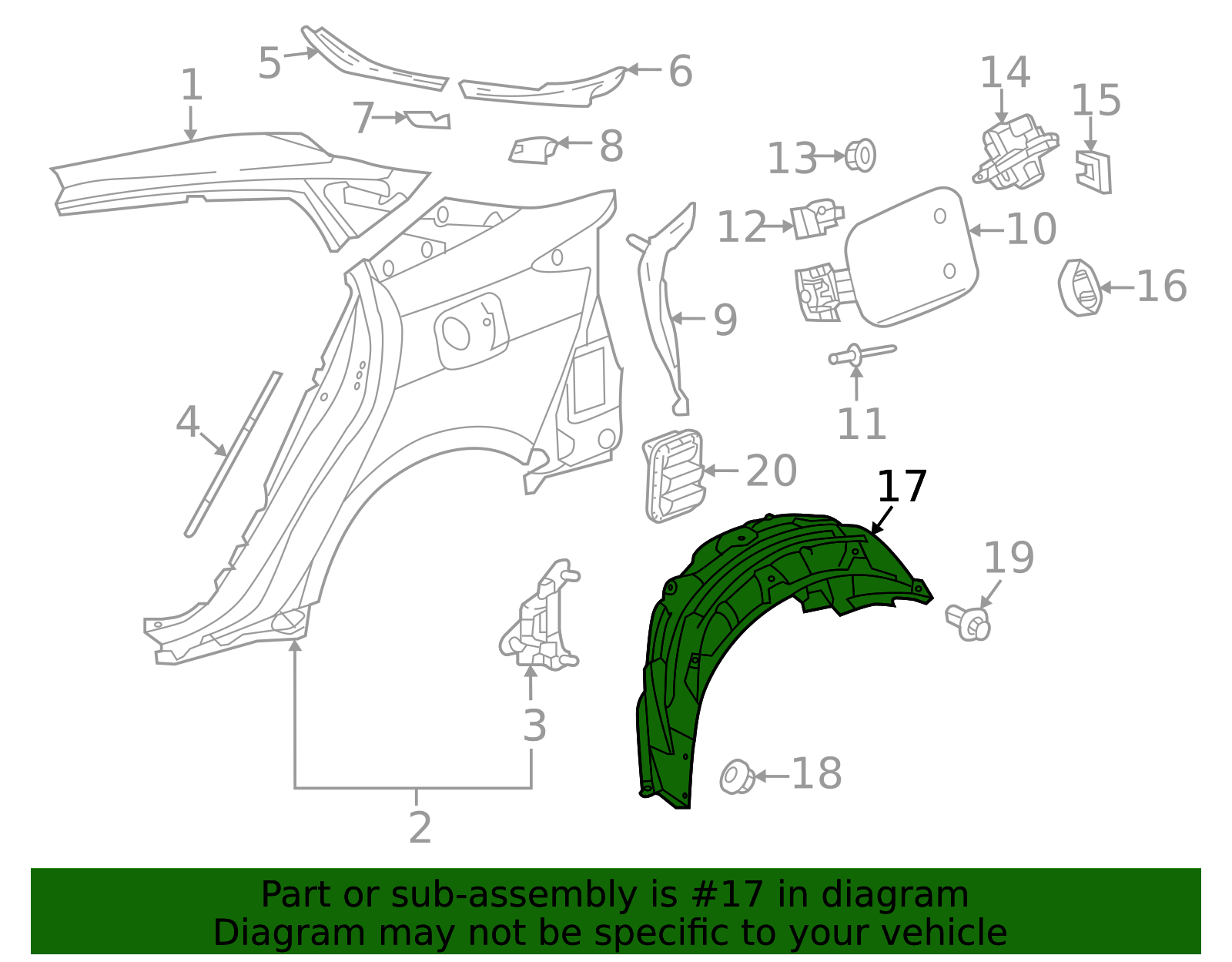 65638-47060 - 2016-2022 Toyota - Wheelhouse Liner | Toyota Parts Delivered