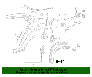 2012-2021 Toyota Wheelhouse Liner Clip 90467-06206-C0 | Toyota Parts Center