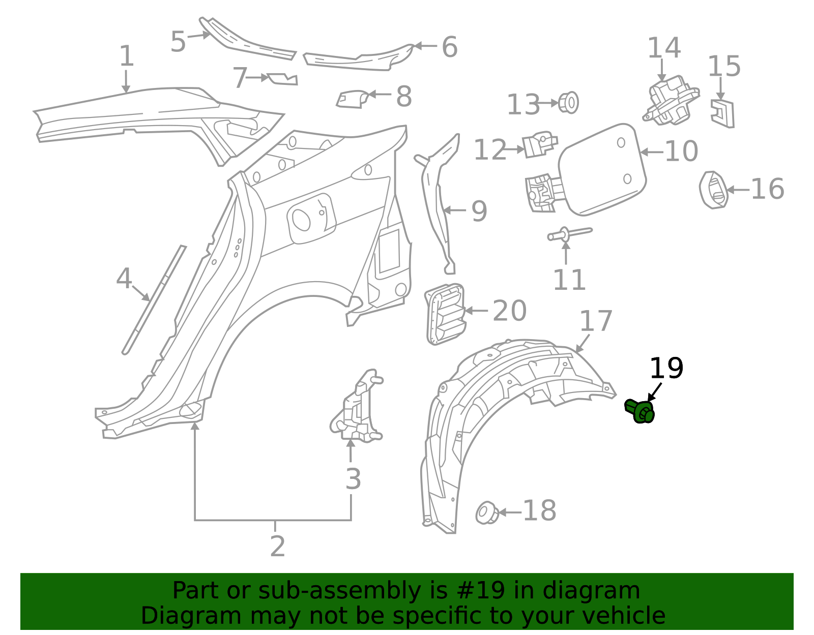 2007-2025 Toyota Fender Liner Clip 9046707214 | Toyota Parts Center