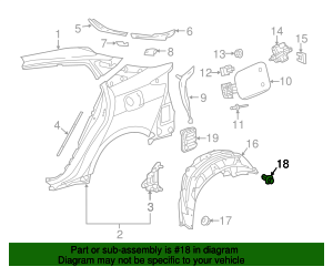 2007-2021 Toyota Fender Liner Clip 90467-07214 | Longo Toyota Parts