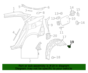 2007-2025 Toyota Fender Liner Clip 90467-07214 | OEM Parts Online