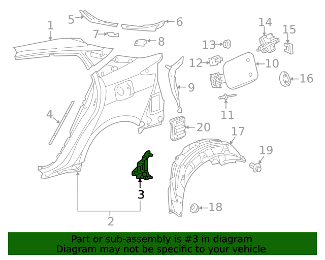 65566-47010 - Quarter Panel Mount Bracket - 2019-2022 Toyota | OEM ...