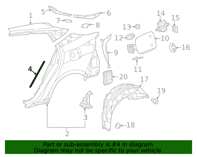 2016-2022 Toyota Stone Guard 58746-47030 | Toyota Parts