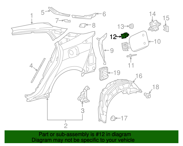 Fuel Door Spring - Toyota (77366-52010) | Toyota Parts