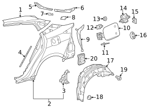 2019-2022 Toyota Quarter Panel 61601-47170 | Sparks Parts