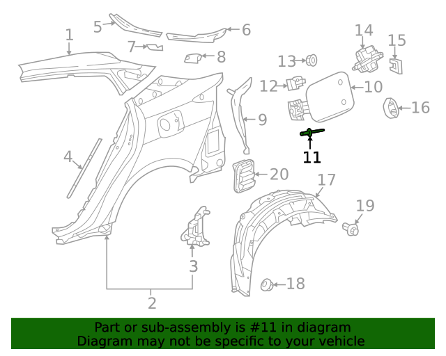 2000-2023 Toyota Fuel Door Rivet 90269-06017 | OEM Parts Online