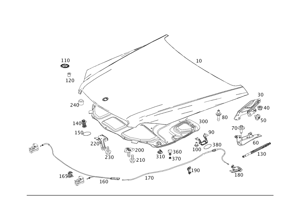 204-980-10-64 - Gas-Operated Spring 2010-2015 Mercedes-Benz | Mercedes ...