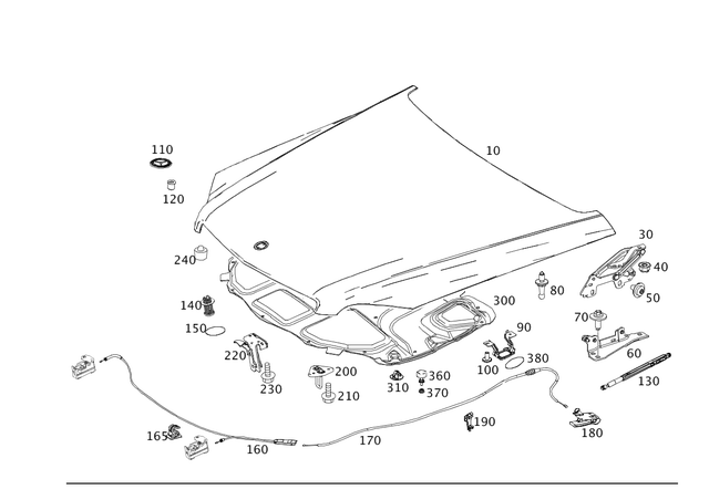 204-980-05-64 - Gas-Operated Spring 2010-2015 Mercedes-Benz | Mercedes ...