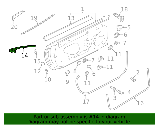 8W7-831-721-B - Upper Weather-Strip 2018-2024 Audi | Audi OEM Parts