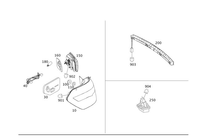 Rear Lamp Combination 212-906-27-57-64 | MB OEM Parts