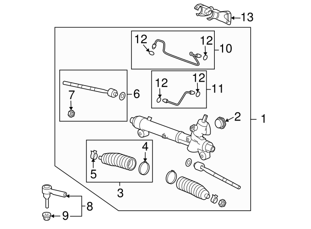 2010-2017 GM Hydraulic Rack and Pinion Steering Gear Assembly with ...