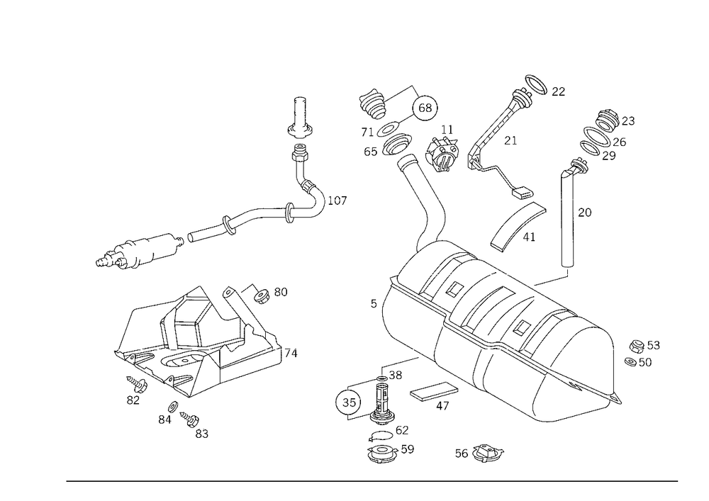 140-470-00-75 - Fuel Hose 1984-1999 Mercedes-Benz | Mercedes-Benz USA Parts