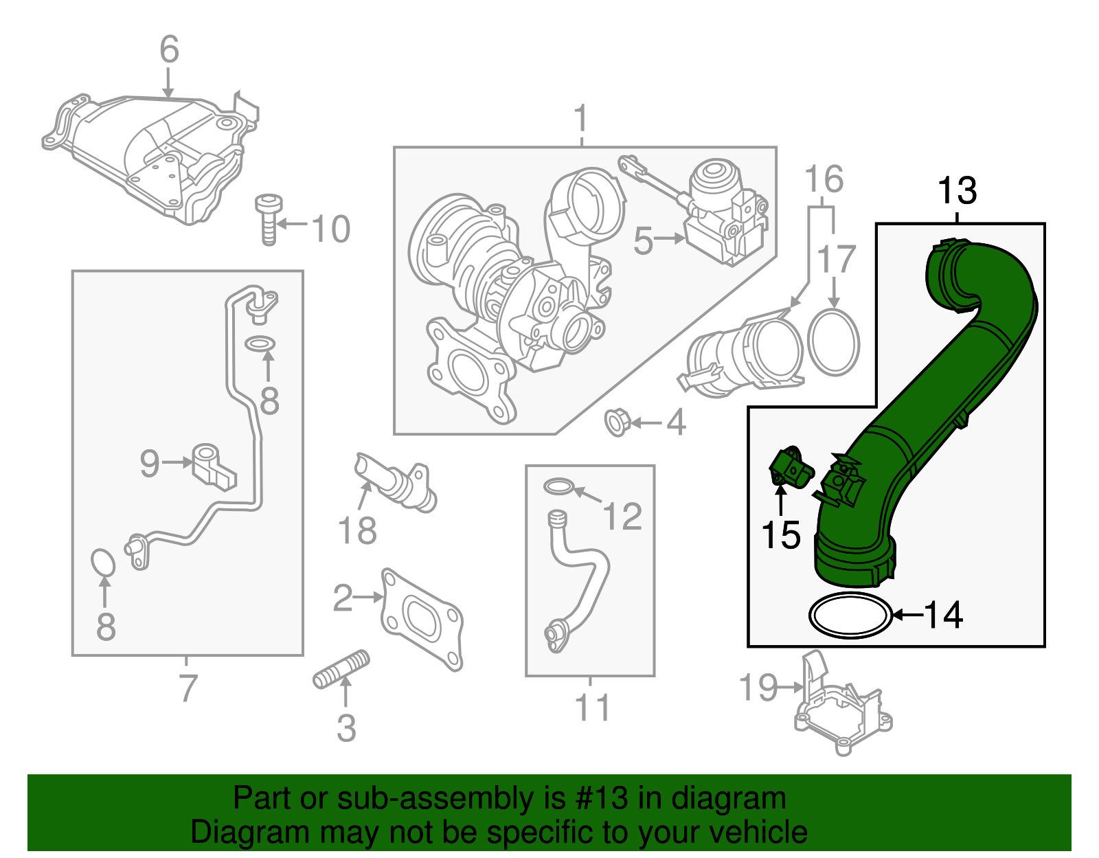 2013-2018 Volkswagen Jetta Inter-Cooler Hose 04E-145-673-G | QuirkParts