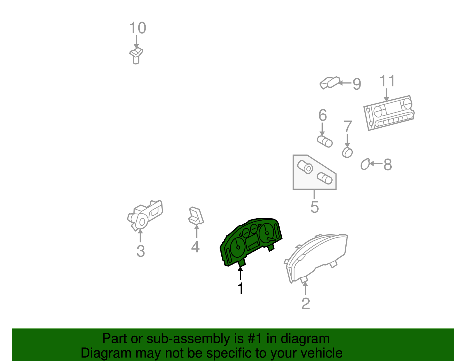 2005-2007 Ford Freestyle | Cluster Assembly | 5F9Z-10849-EC | Walls ...