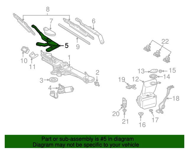 220-820-35-44 - Wiper Arm 2001-2006 Mercedes-Benz | Mercedes-Benz USA Parts