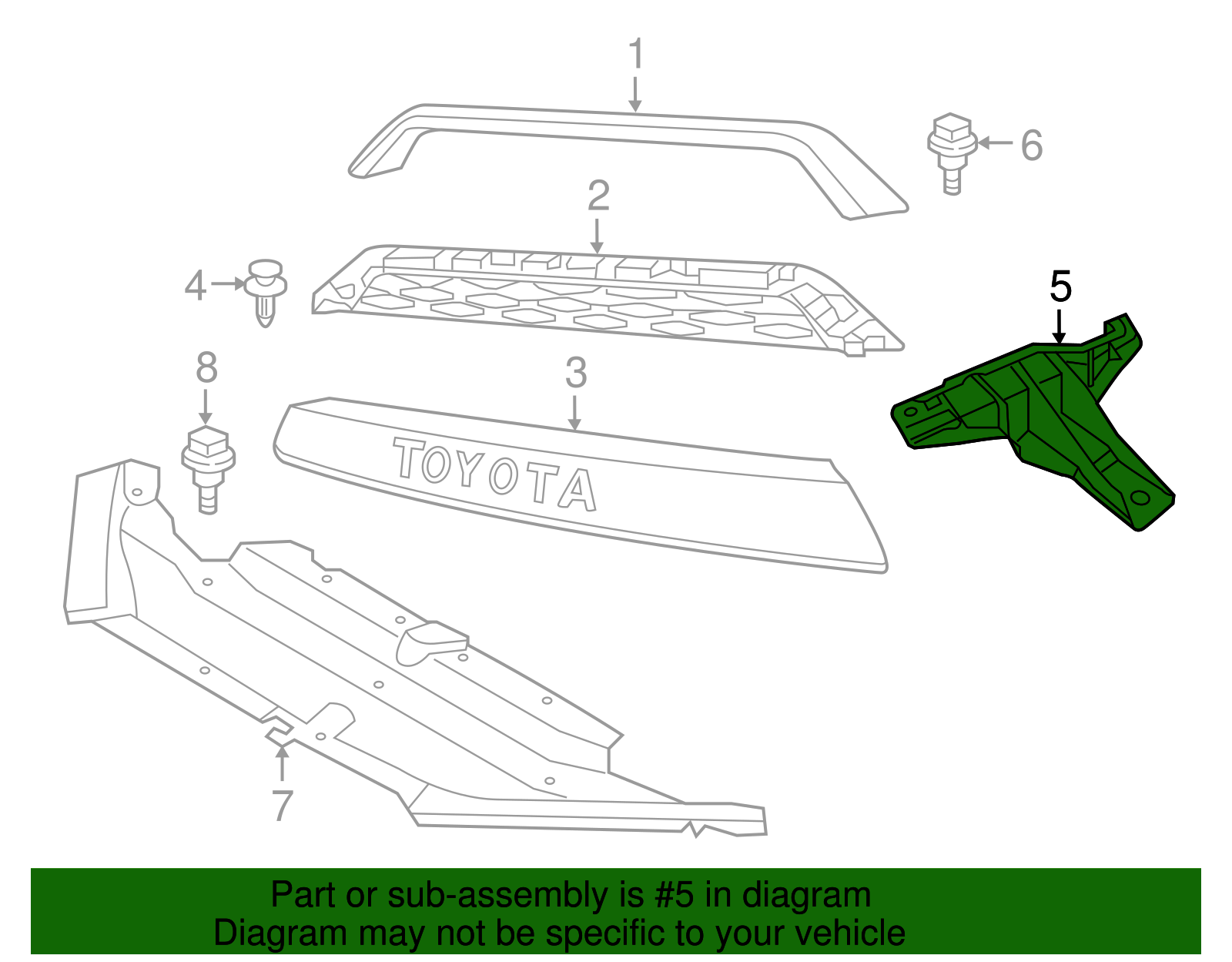 2020-2024 Toyota 4Runner Grille Bracket PZ327-35702 | OEM Parts Online
