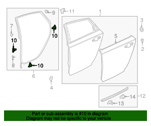 2012-2024 Honda Door Weather-Strip Clip 91568-TR0-003 | Cheaper Honda Parts