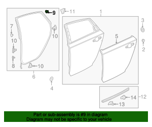 91561-T4G-003 - Door Weather-Strip Clip 2016-2024 Honda | Honda Parts ...