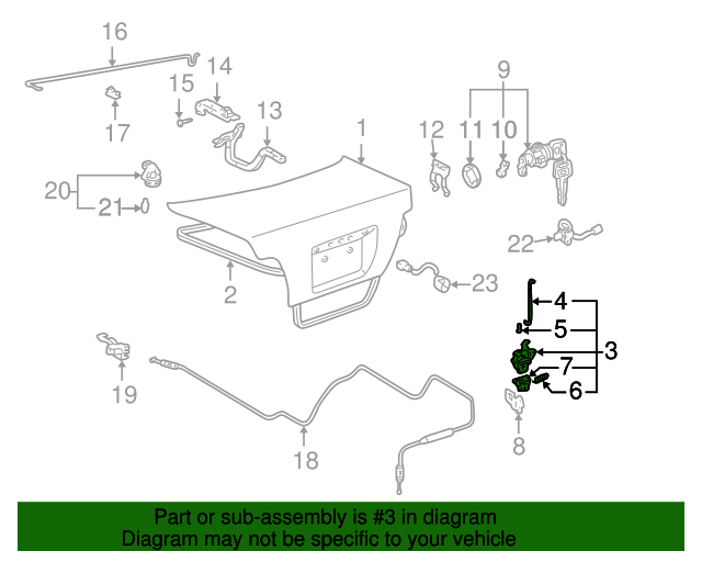 1998-2000 Toyota Corolla Lock Assembly 64610-02040 | OEM Parts Online