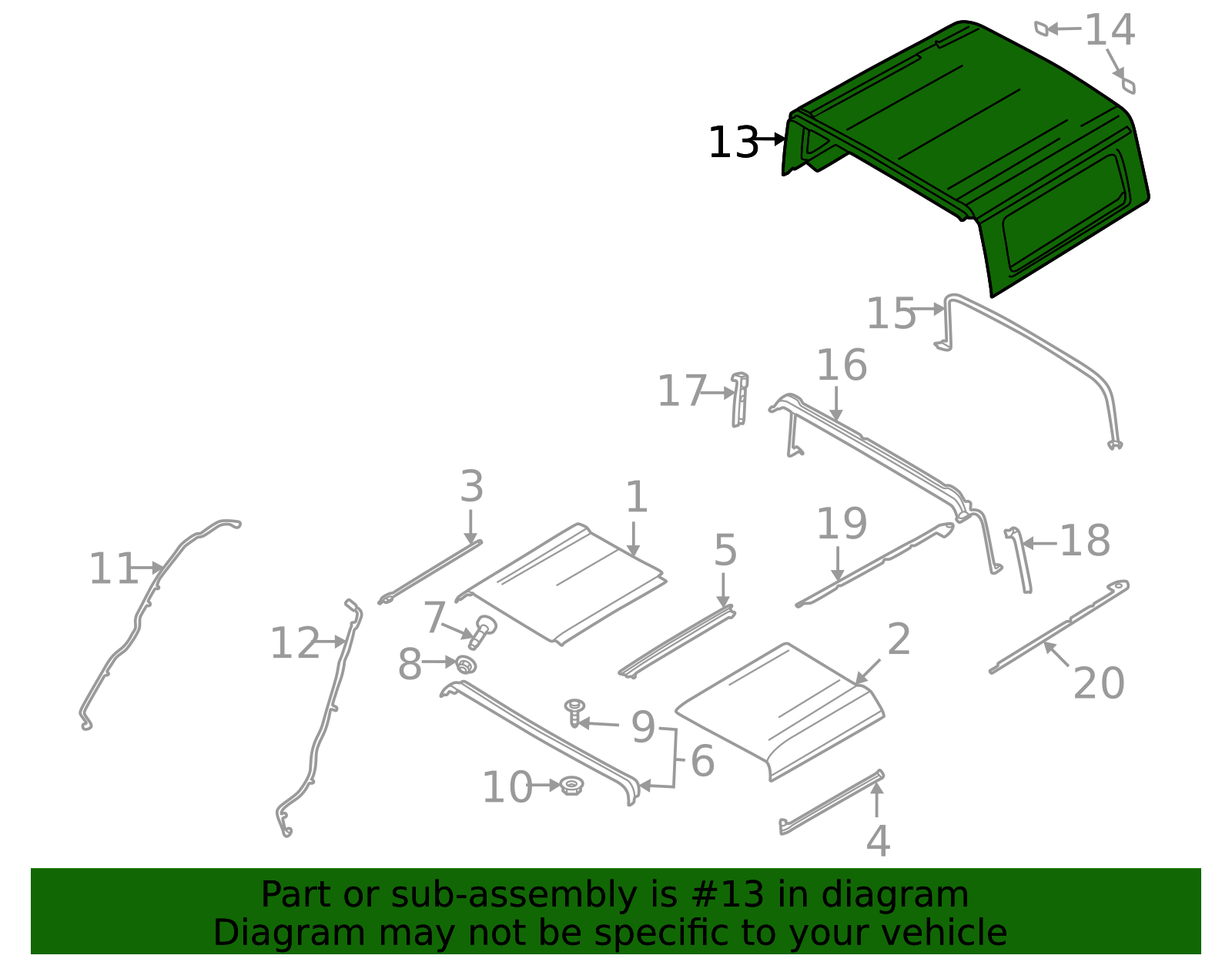 Genuine OEM Ford Part - Roof Panel M2DZ-98502G33-CC | Genuine OEM Ford ...