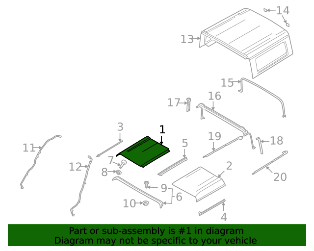 2021-2023 Ford Bronco Rail Assembly - Roof - Side M2DZ-9850284-AA ...