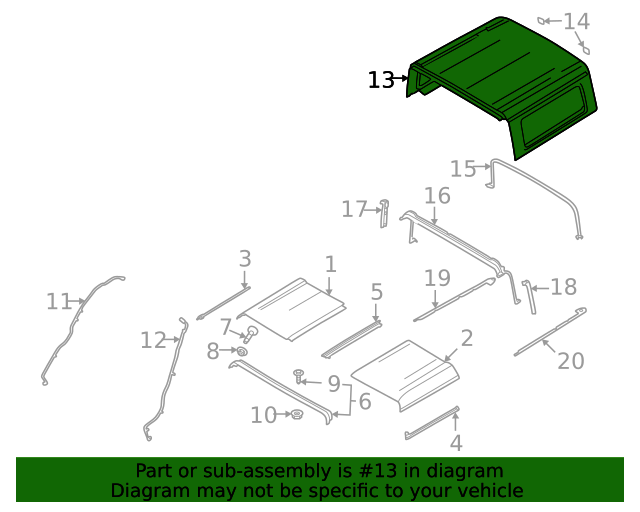 M2DZ-98502G33-CC - Rear Roof Panel 2023-2024 Ford Bronco | AutoNation Parts
