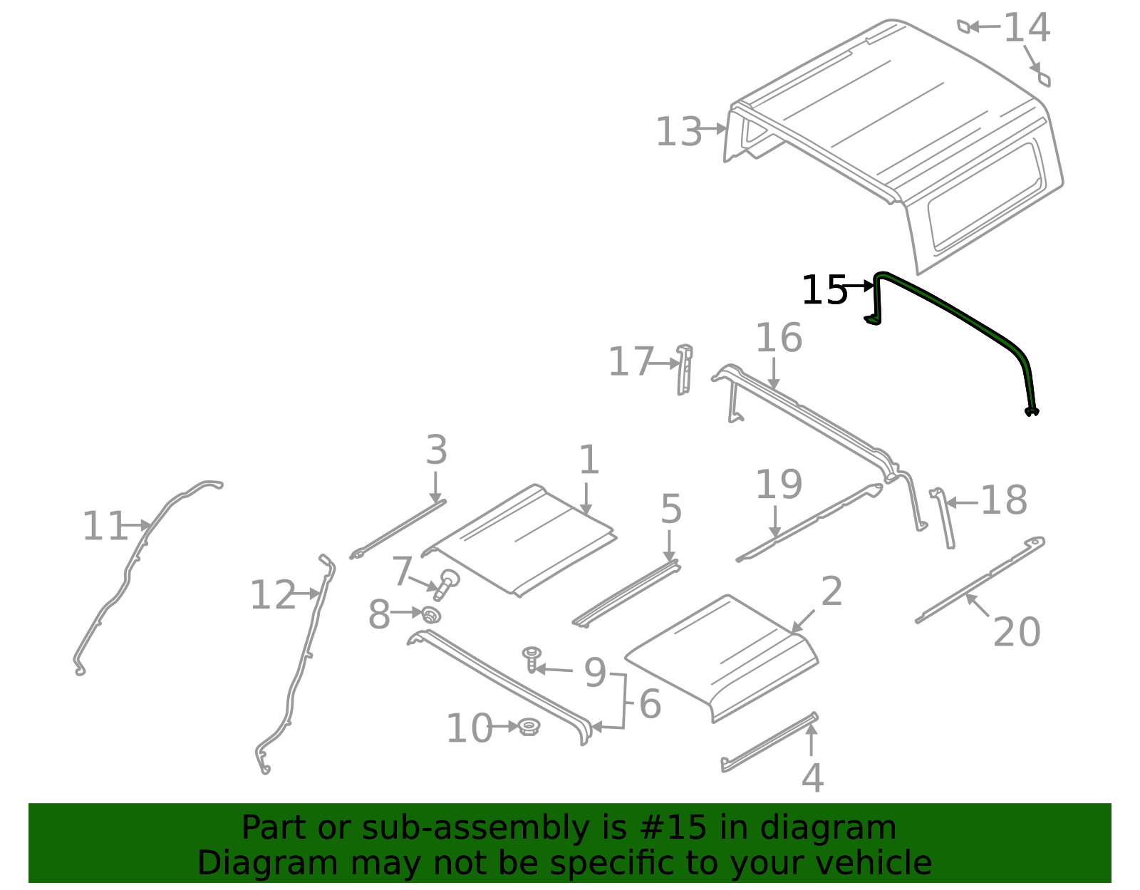 M2DZ-78205G61-B - Body Weather-Strip 2021-2024 Ford Bronco | Big 3 Auto ...