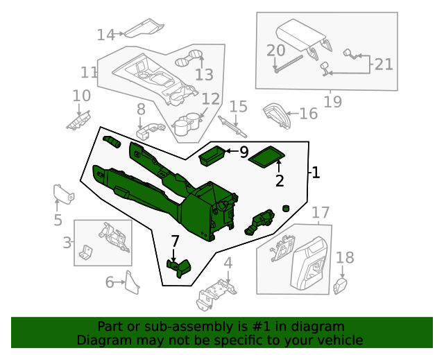 2021-2024 Ford Bronco Console Base M2DZ-78045A36-BB | Varsity Ford