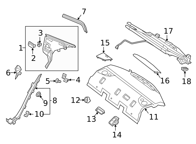213-690-80-06-8W30 - Upper Quarter Trim 2021-2023 Mercedes-Benz ...