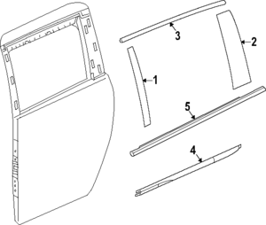 68363239AB - Rear Door Belt Outer Weatherstrip Left - 2017-2020 Mopar ...