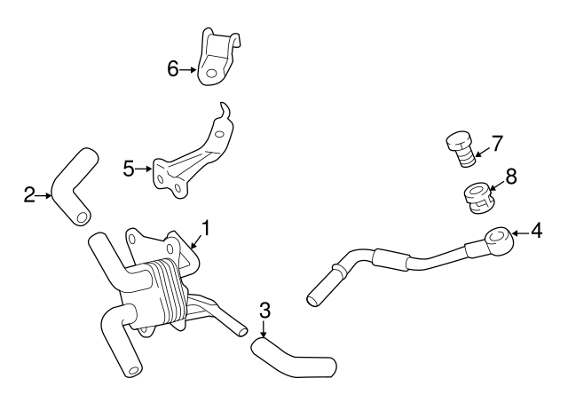 44781-33020 - Transmission Oil Cooler Line Bracket - 2018-2023 Toyota ...