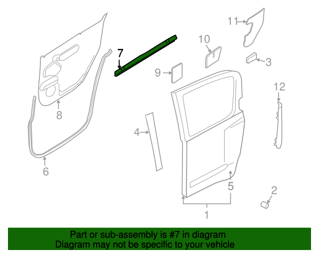 82838-7S000 - Seal Strip 2004-2015 Nissan | Nissan Parts & Accessories ...