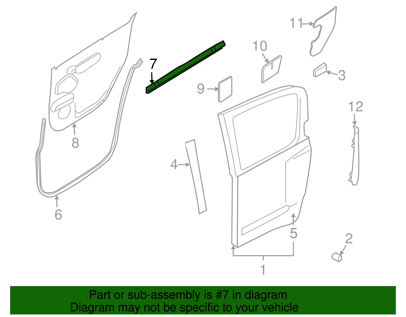 2004-2015 Nissan Seal Strip 82838-7S000 | Nissan Parts Central